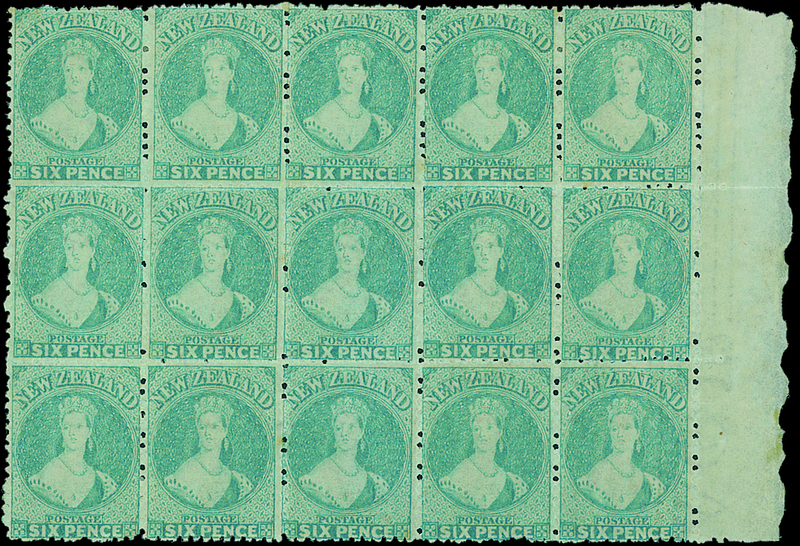 1039 - New Zealand 1871 watermark Large Star, perf 12½ 6d. pale blue,...