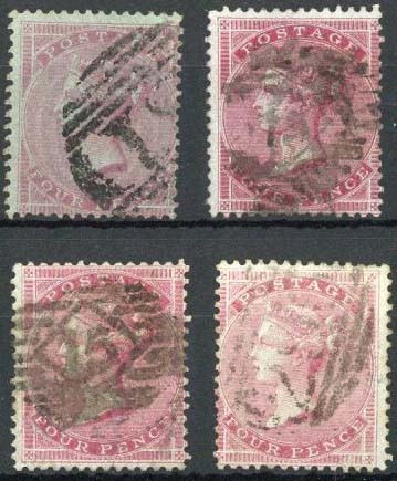 558 - Great Britain 1855-57 Watermark Small Garter, Paper Deeply Blued...