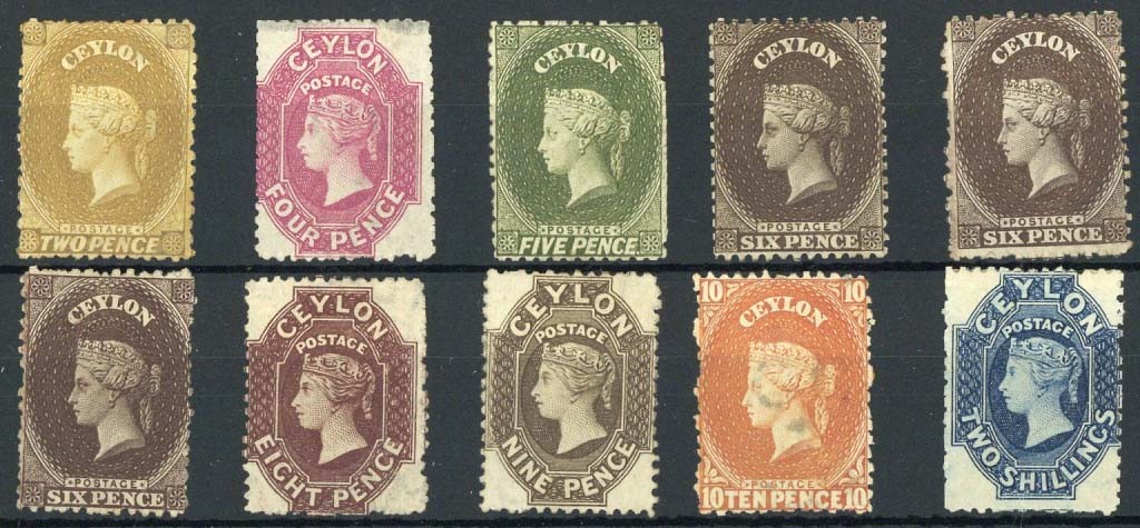 473 - Ceylon 1863-66 Watermark Crown CC 2d. ochre, 4d. (thinned at top...