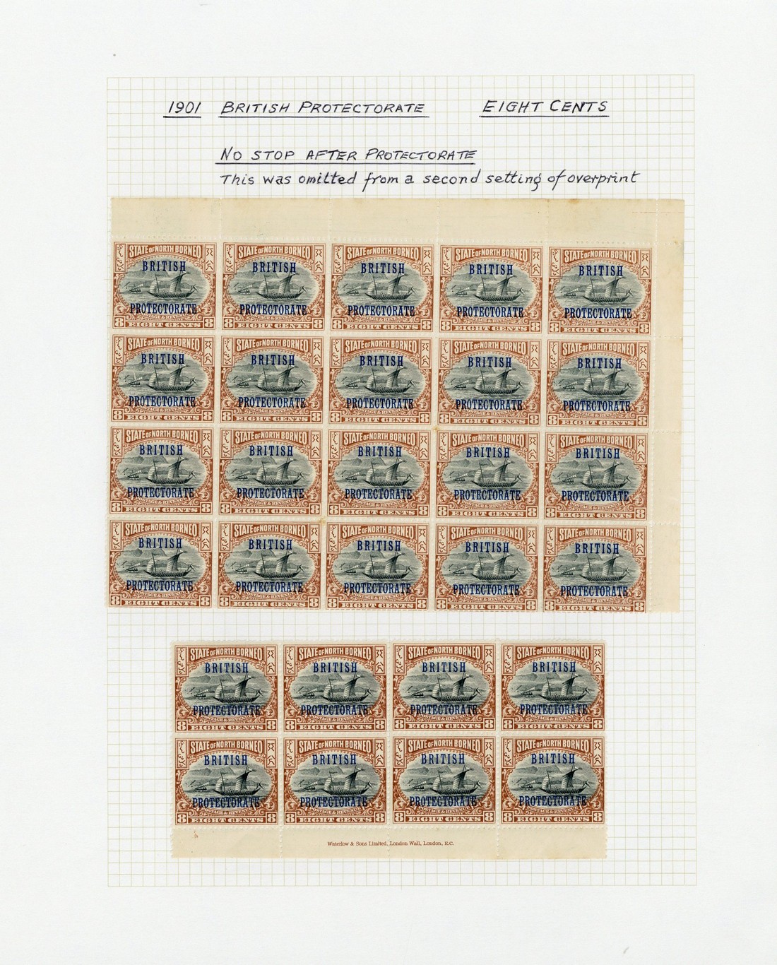 1296 - North Borneo 1901-05 Overprinted "BRITISH/PROTECTORATE" Issued S...