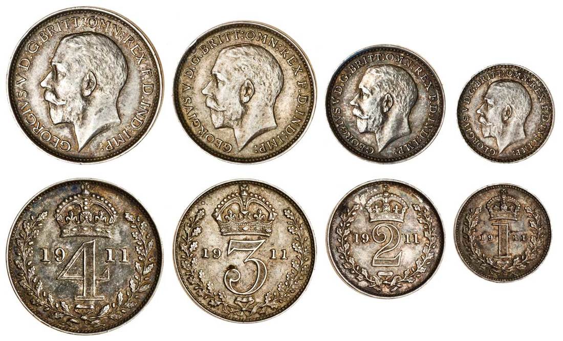 1111 - George V (1910-36), Maundy Set, 1911 (S.4016), extremely fine (4...