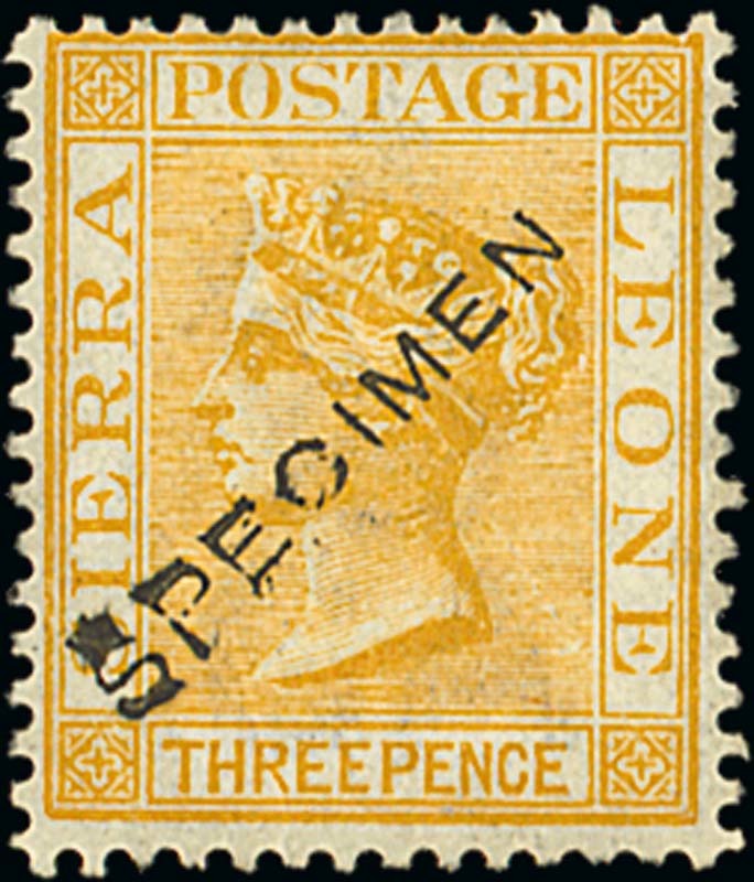 2543 - Sierra Leone 1884-91 Watermark Crown CA Specimens 3d. yellow han...