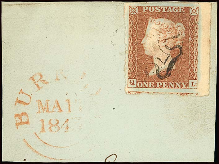 1680 - Great Britain 1841-53 One Penny Red-Brown Plate 24: QL, part of...