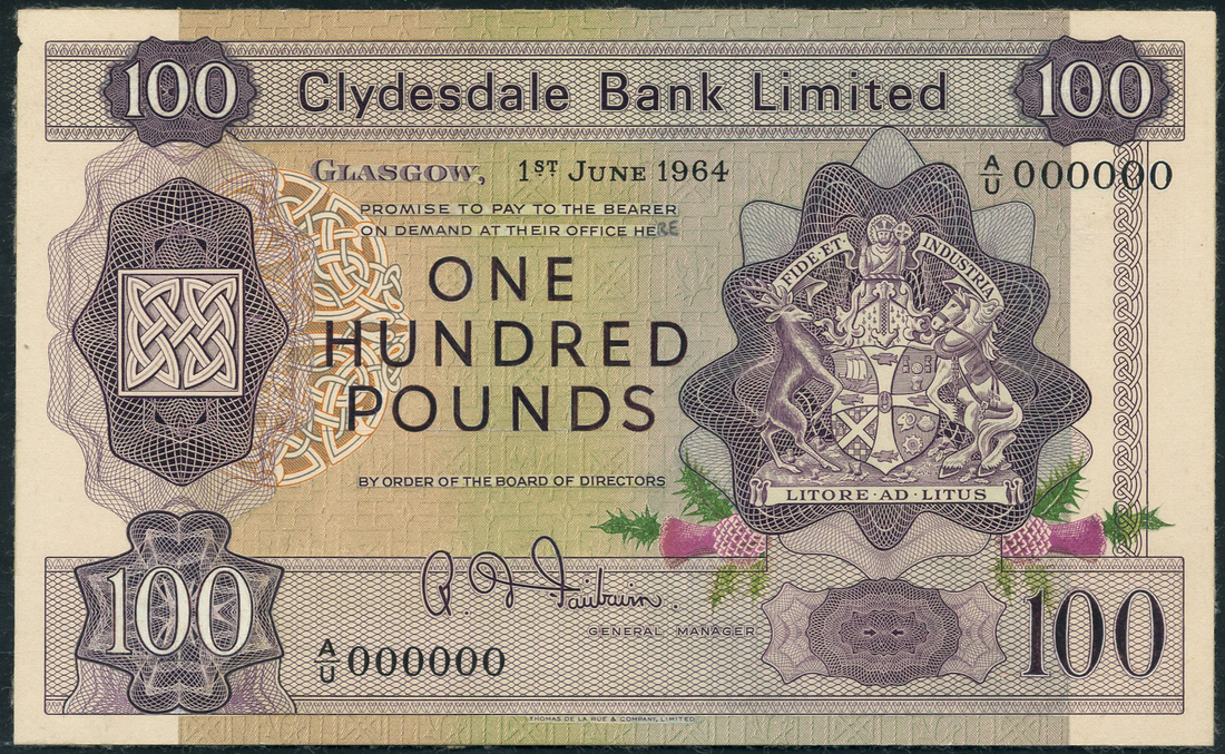 3418 - Clydesdale Bank Limited, a partially executed obverse composite...