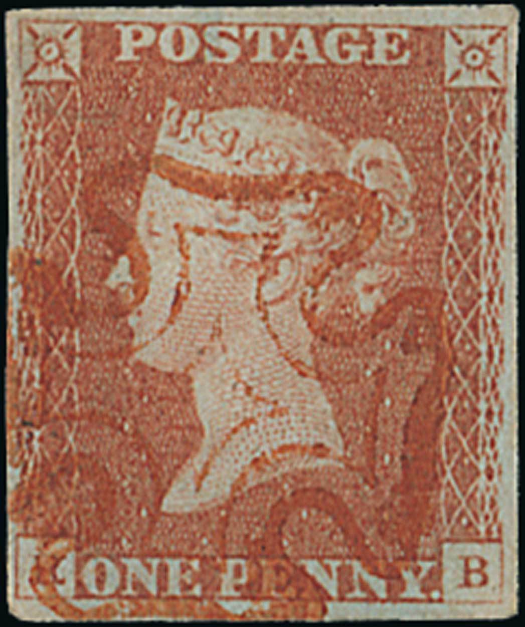 2173 - Great Britain 1841-54 One Penny Red-Brown Plate 21: KB good to l...