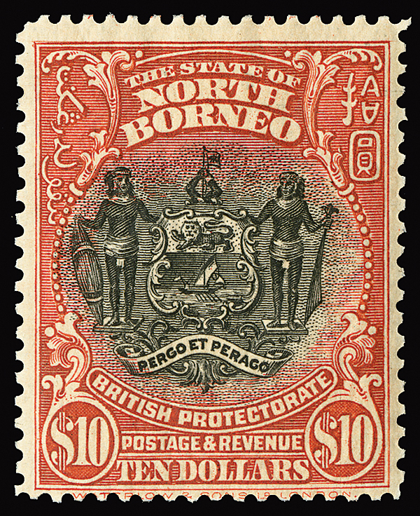 439 - S.G. #294, $10.00 Black and Orange red, perf. 12½, fresh with in...