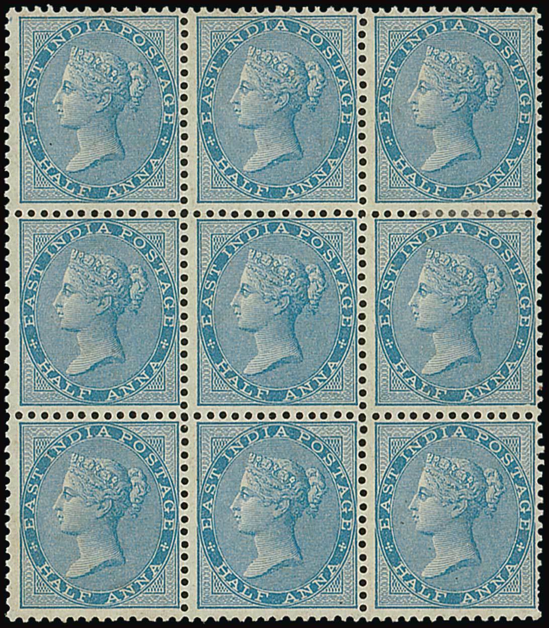 105 - India De La Rue Issues 1856-65 Yellowish Paper, No Watermark ½a....