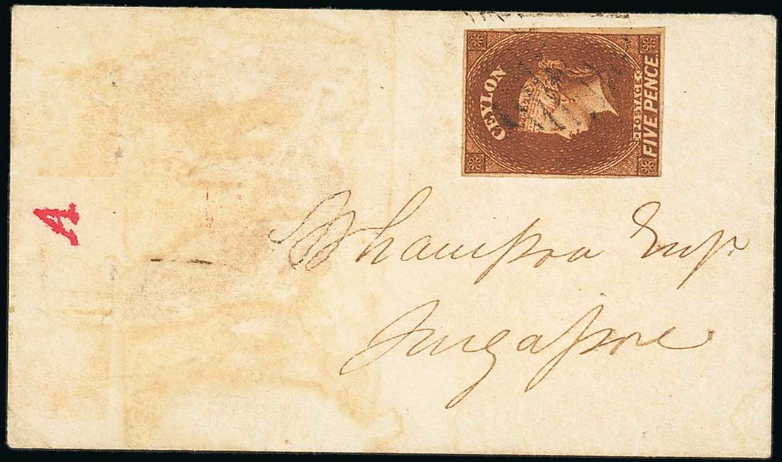1105 - 1857-59 White Paper, Watermark Star, Imperforate Covers 5d. rate...