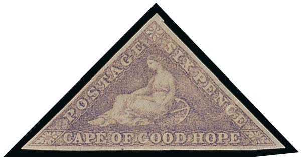 639 - Cape of Good Hope The Triangular Stamps 1855-63 White Paper 6d....
