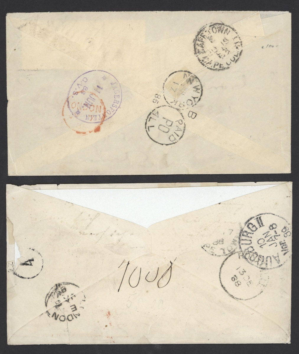 1217 - Orange Free State 1885 envelope from Jaggersfontein to New York...