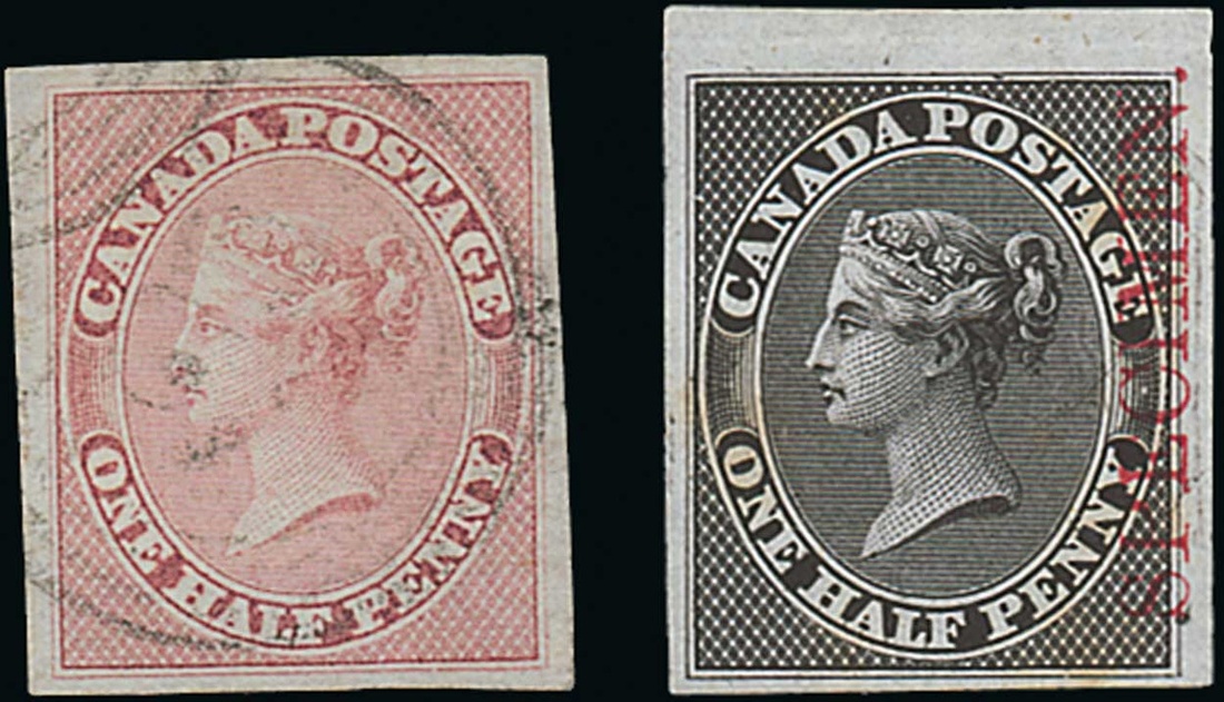 740 Canada 1852 57 Machine Made Paper d Rose 