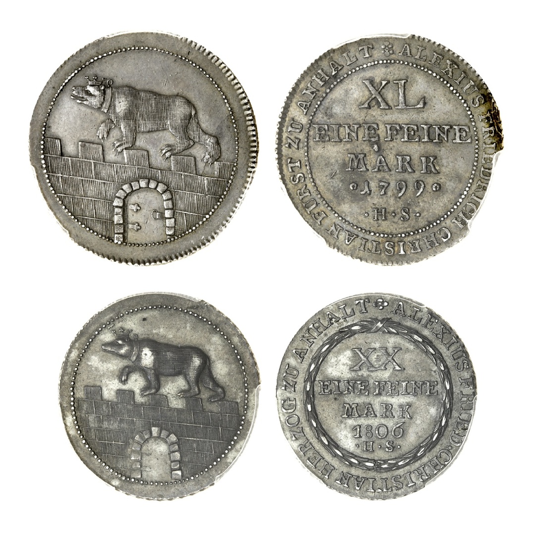 346 - Germany, Anhalt-Bernburg, Alexius Friedrick Christian, 2/3-Taler...