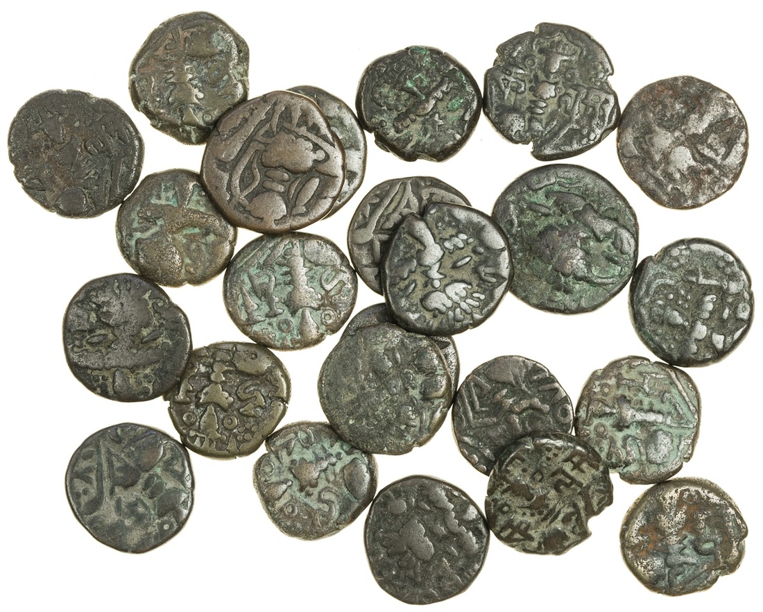 932 India Kashmir Rajas 10th 12th Century AE Staters 24 Deriv 932 India Kashmir Rajas 10th 12th Century AE Staters 24 Deriv