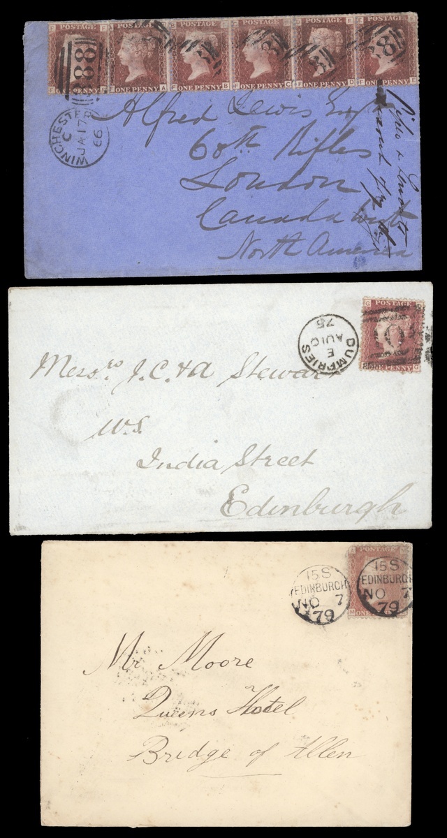 1074 Great Britain Postal History 1866 17 Jan Blue Envelope To Can 