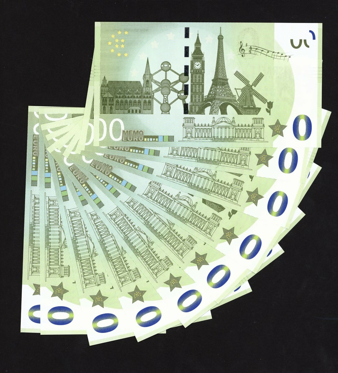 1558 Memo Euro Consecutive 0 Euro Note Issued For Israel Serial Num 