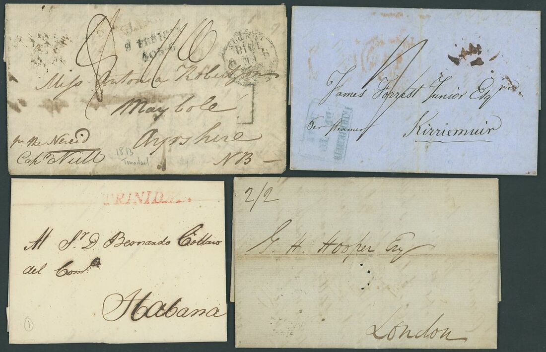 4184 - Trinidad 1813-59, seven entire letters, including 1813 to Ayres...