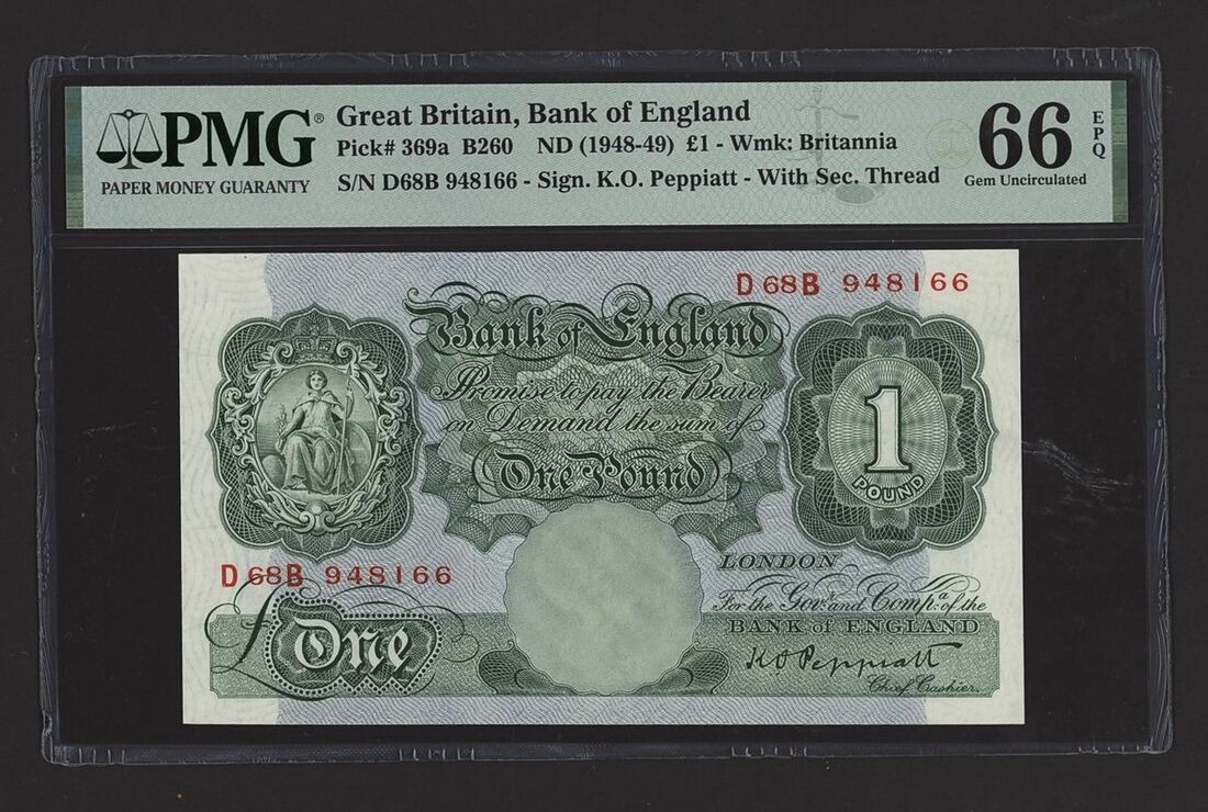 1273 - Bank of England, K. O. Peppiatt, £1, ND (1948-49), serial number...