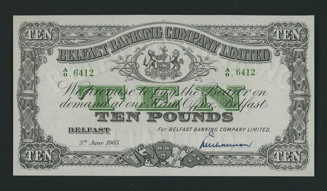 341 - Belfast Banking Company, Northern Ireland, [2 notes] £10, £50, B...