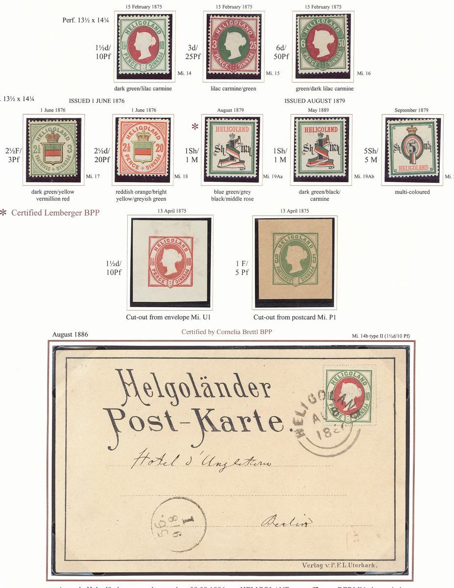 219 - German States Heligoland A collection (20 stamps and 5 covers) o...