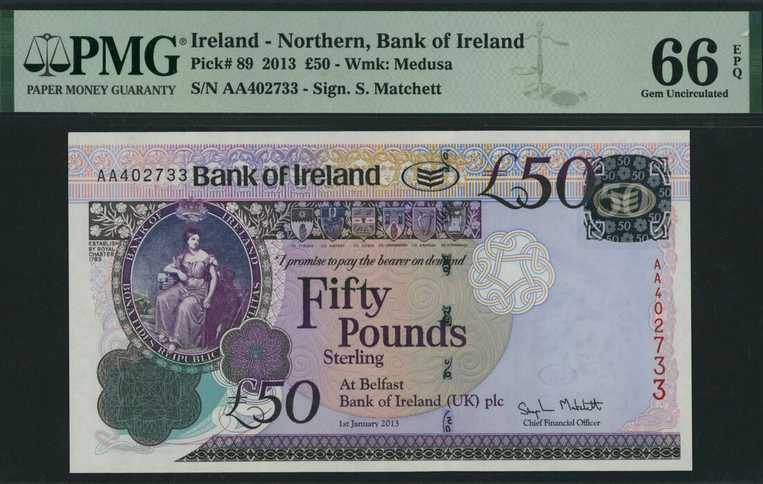 350 - Bank of Ireland, Northern Ireland, [Top Pop] £50, 1st January 20...