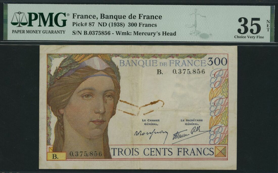 102 - Banque de France, [3 notes] 5 Nouveaux Francs, 300, 1000 Francs,...