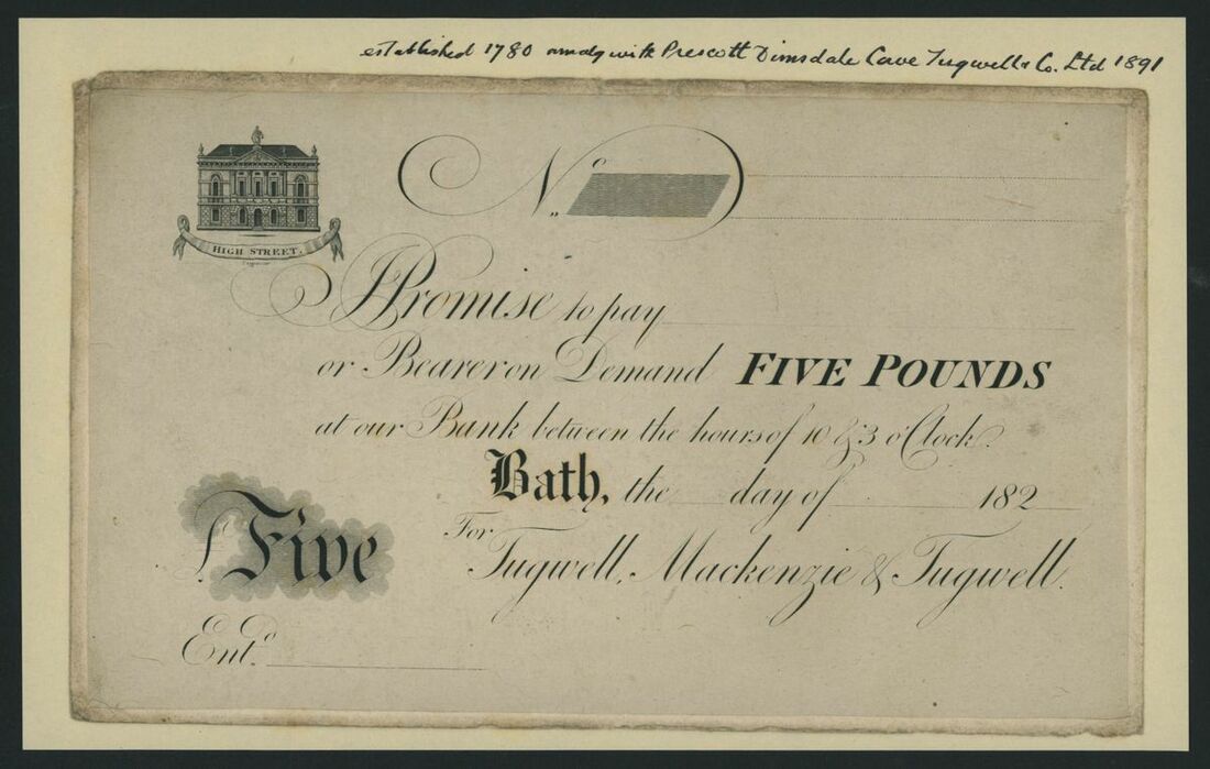 199 - Bath, proof £5, 182-, no bank named, (Outing 90 for type),