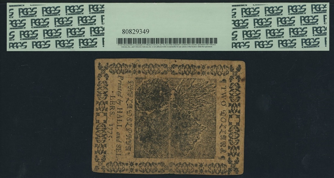 596 - Continental Currency, $2, 10th May 1775, serial number 21701, (C...