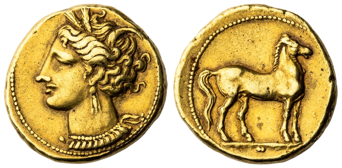 3122 - Zeugitania, Carthage, EL Stater, Carthage, struck c. 310-290 BC,...