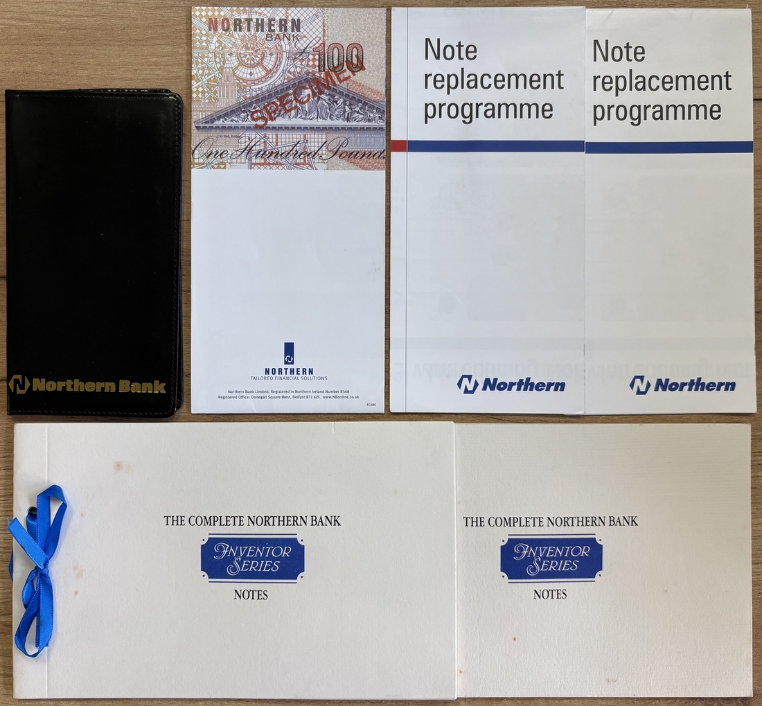 612 - Northern Bank Misc., leaflets and empty holders and wallet,