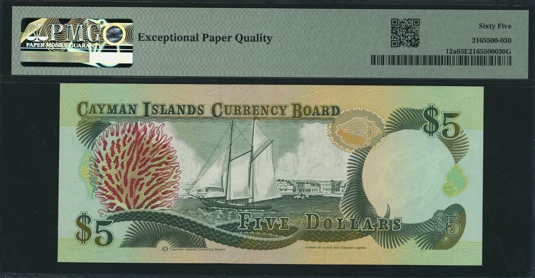 49 - Cayman Islands Currency Board, 5 Dollars, 1991, serial number B/...
