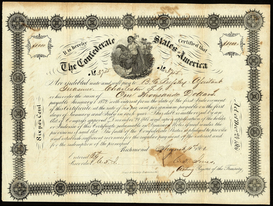 1156 - Act of December 24th 1861, 6% Call certificate,...