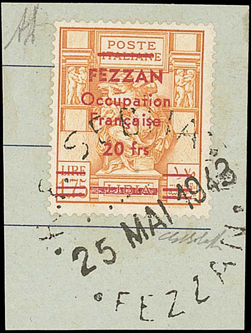 2138 - French Post Offices and Colonies Fezzan, Military Administration...