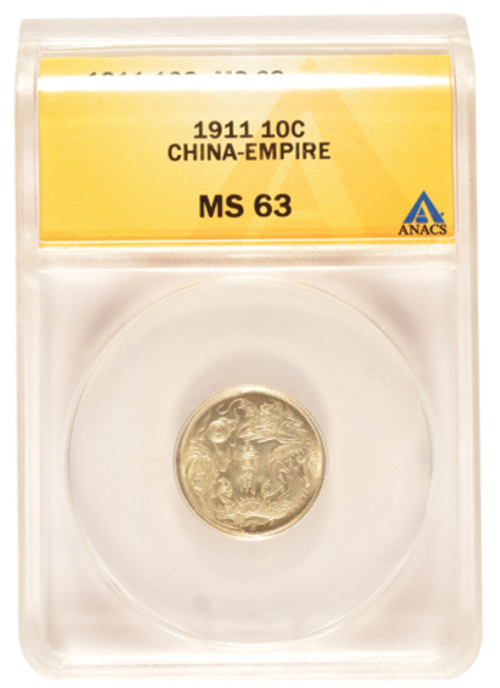 694 - Ching Dynasty, Ta Ching Silver 10 Cents, 3rd year of Hsuan Tung...