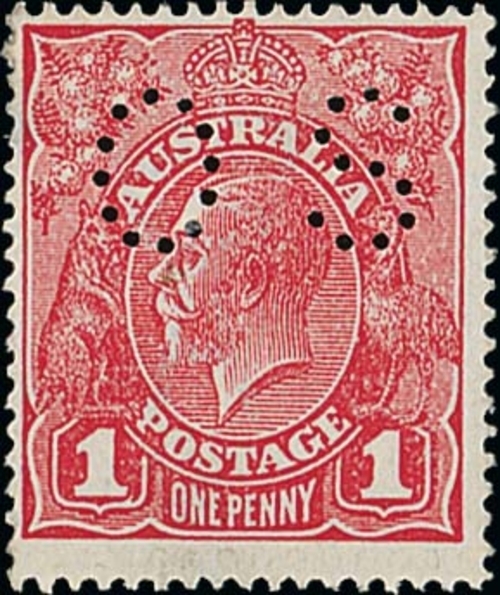444 - AUSTRALIAN COMMONWEALTH King George V Heads One Penny Red Single...