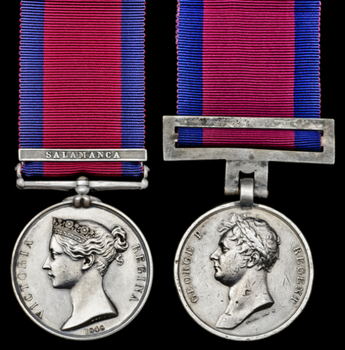 38 - A Fine M.G.S. and Waterloo Pair to Private S. Marsh, 4th Foot, W...