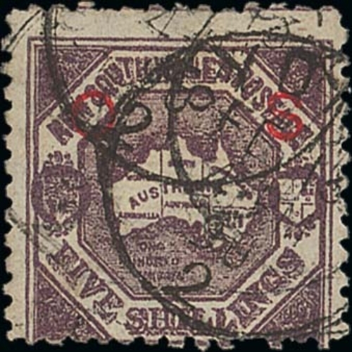 802 - NEW SOUTH WALES OFFICIAL STAMPS 1888-90 Centenary Issue 5/- deep...