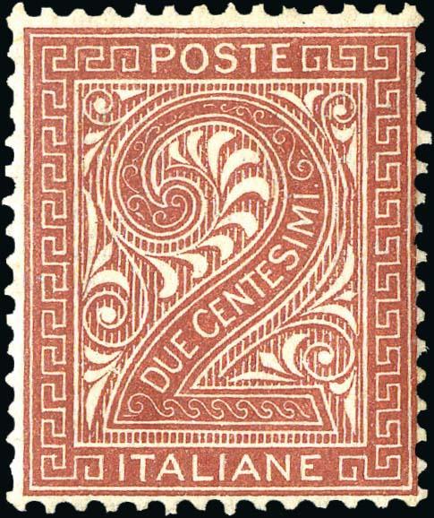 1223 - Sassone #L15, 1865 2c Brown red, London printing attractive mint...