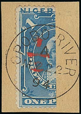 1070 - Niger Coast Protectorate 1894 (May - Oct.) Opobo Provisionals "½...