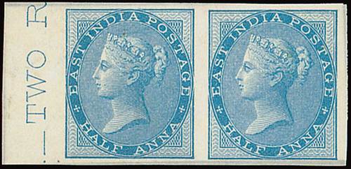 104 - India De La Rue Issues 1856-65 Yellowish Paper, No Watermark ½a....