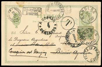 1182 - Denmark Postal Stationery Cards and Reply Paid Cards 1888 Issue...