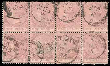1602 - St. Christopher 1870-79 Watermark Crown CC Perf 12½ 1d. dull ros...