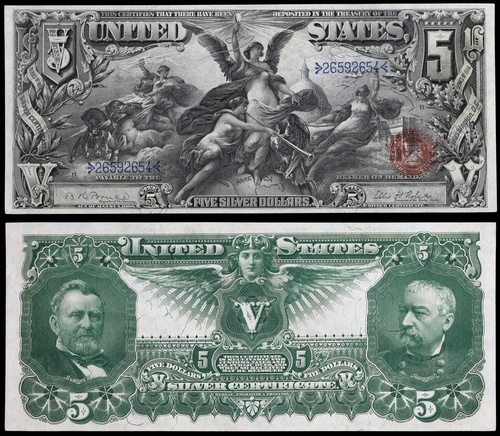 43 - Fr.269. $5 Silver Certificate. 1896. Educational series: "Electr...