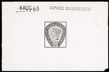 1488 - 1½d., a die proof in black on glazed white card (90 x 60 mm.) ha...