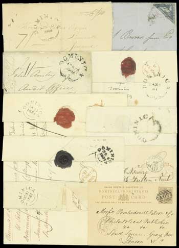 3753 - Dominica Early Letters and Handstamps 1867 (10 May) envelope to...