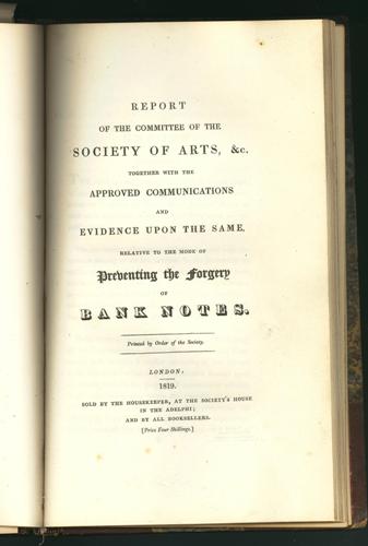 615 - A report on the mode of preventing the forgery of banknotes, Lon...