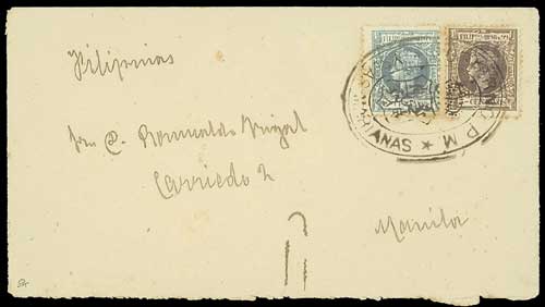 37 - 1899 Overprinted Issue Covers Only one mail was possible bearing...