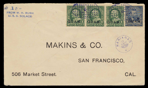 53 - United States Navy Mail 1899 (11 Sept.) printed envelope to San...
