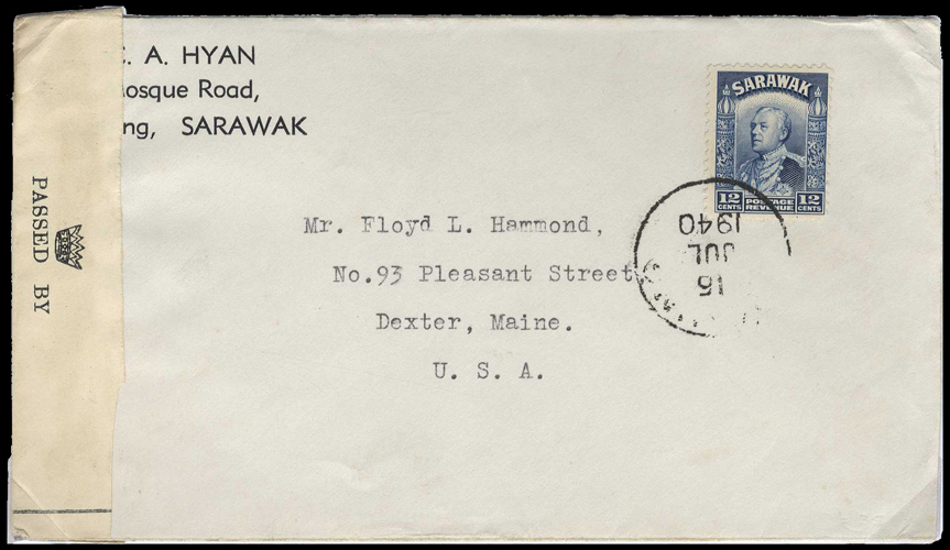 1020 - SARAWAK 1934-41 Bradbury, Wilkinson Issue Covers 1940 (16 July)...